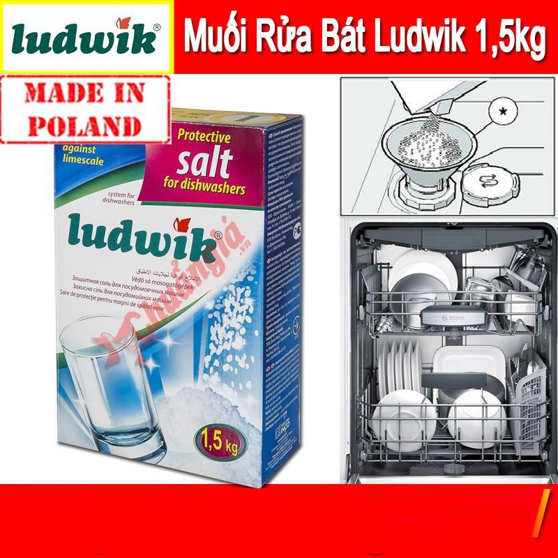 Muối rửa bát Ludwik 1,5kg dùng cho máy | Shopee Việt Nam