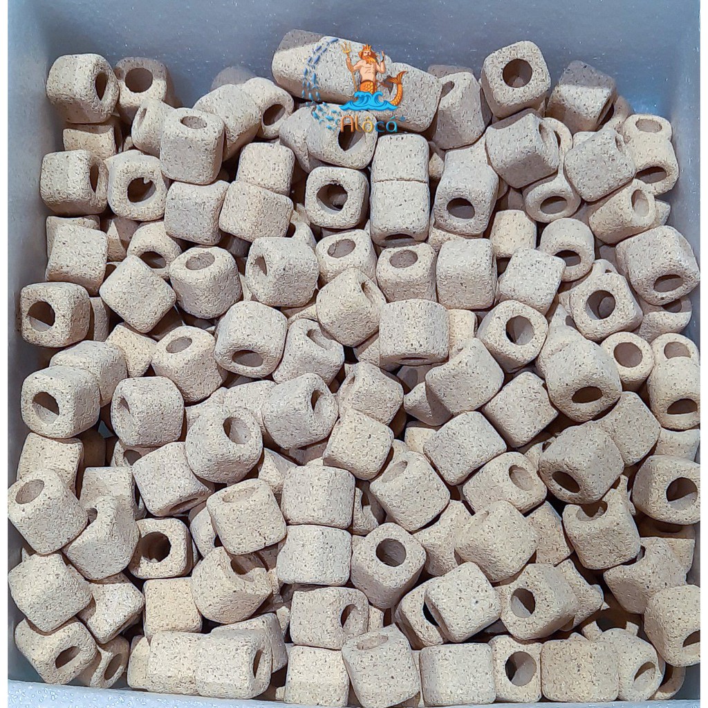 Bao 1kg vật liệu lọc xử lý nước bể cá cảnh sứ viên vuông lỗ Yeben ...