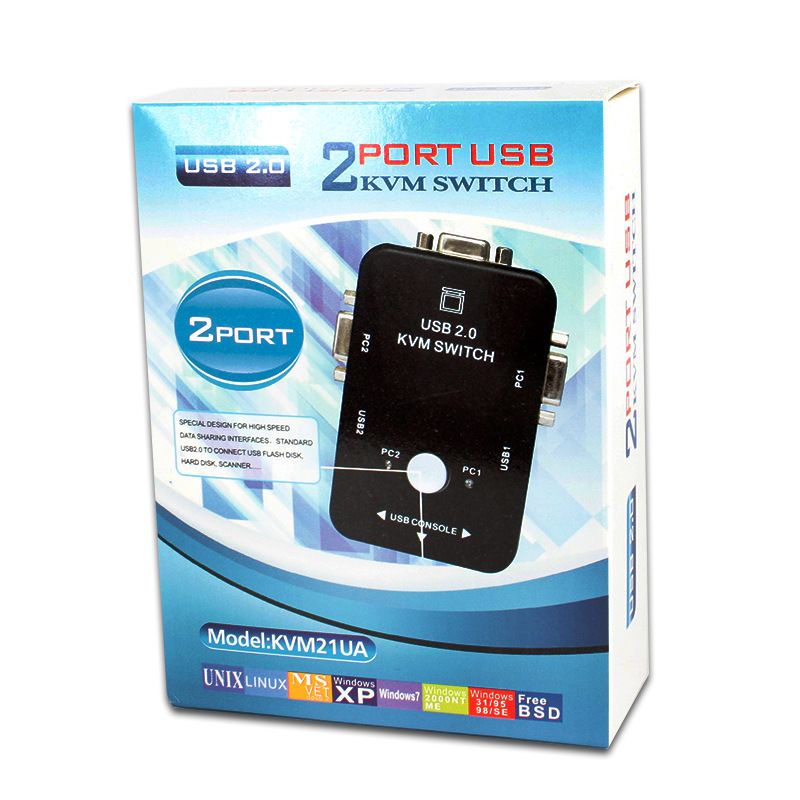 Bộ chuyển mạch USB KVM SWITCH KVM21UA 2 Port (2 máy tính dùng chung 1 ...