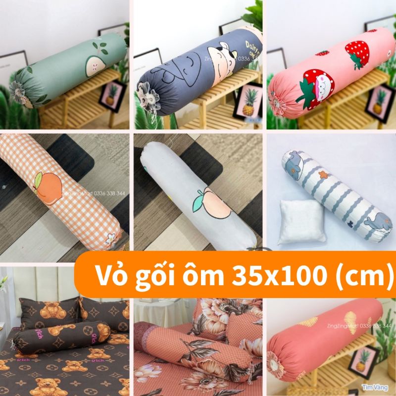 Vỏ gối ôm 35x105cm Cotton Poly, Bao gối ôm không lo bai xù | Shopee ...