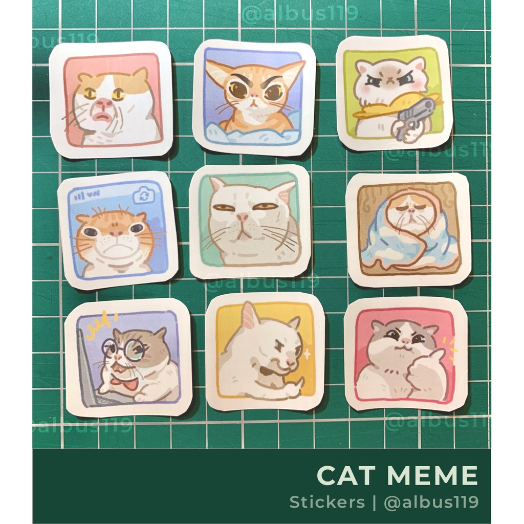 Cat Meme Sticker | Decal nhãn dán trang trí mèo | albus119 | Shopee ...
