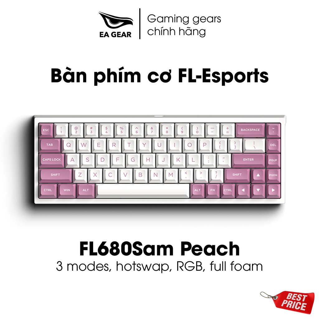 Bàn phím cơ FL-Esports FL680 Peach 3 modes - EA Gear | Shopee Việt Nam