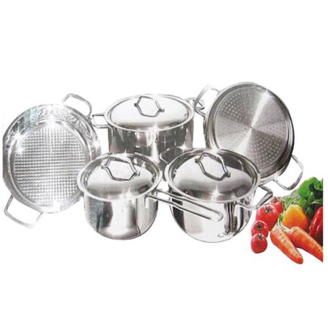 Bộ nồi inox 5 món fivestar vung kính và inox | Shopee Việt Nam
