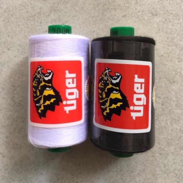 4 cuộn Chỉ may Tiger loại 900m trắng màu đen, chỉ may giai và chắc ...