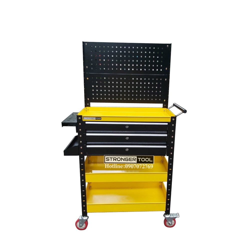 XE ĐẨY ĐỒ NGHỀ 3 KHAY 3 NGĂN KÉO CÓ TẤM TREO STRONGER TOOL MÀU VÀNG ...