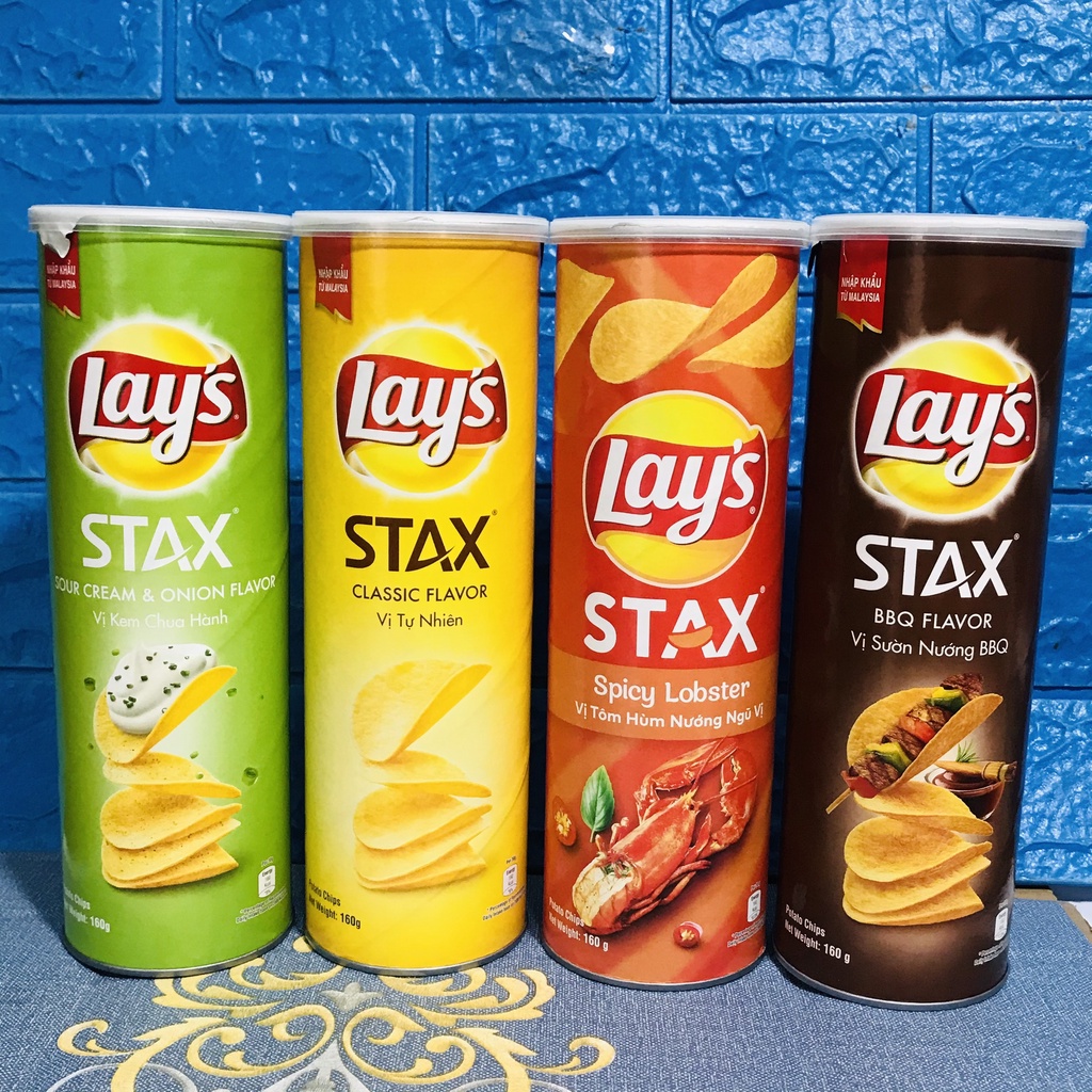 Bánh Snack Khoai Tây Ống Lay's Stax Khoai Tây Miếng 160g (Size lớn ...