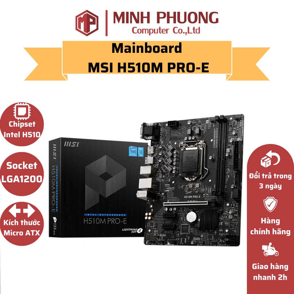 Mainboard MSI H510M - B (Intel H510, Socket 1200, m-ATX, 2 khe Ram DDR4 ...