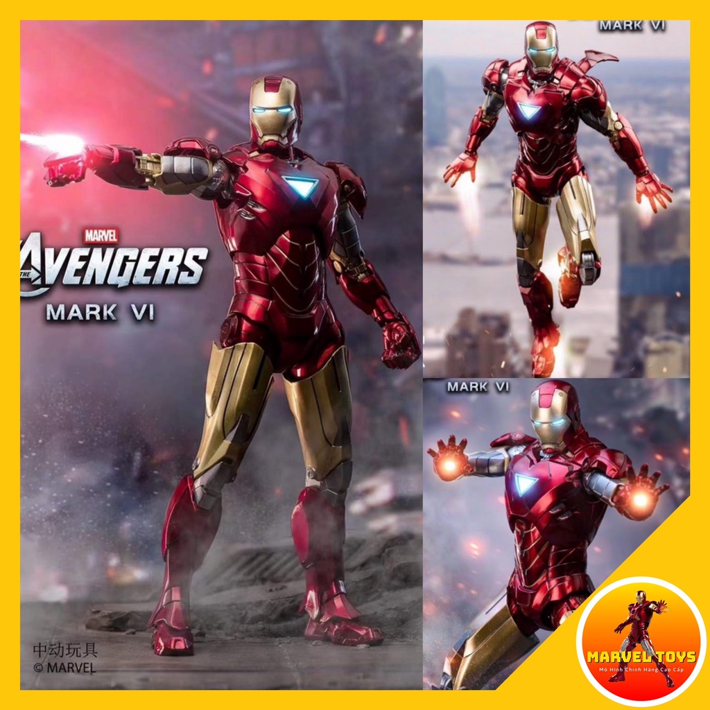 CÓ LED - Mô Hình Chính Hãng ZD Toys MARVEL Iron Man Mark 6 MK6 1/10 ...