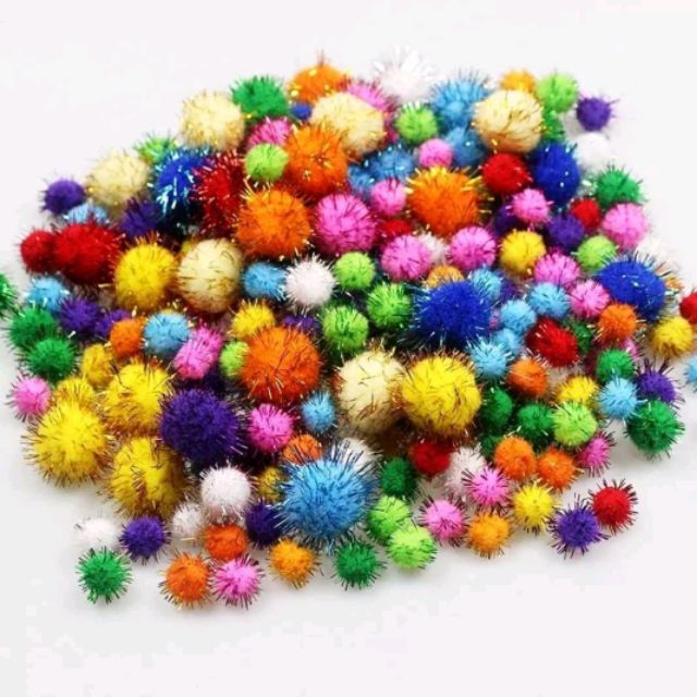 Pom pom kim tuyến đủ size 100 viên | Shopee Việt Nam