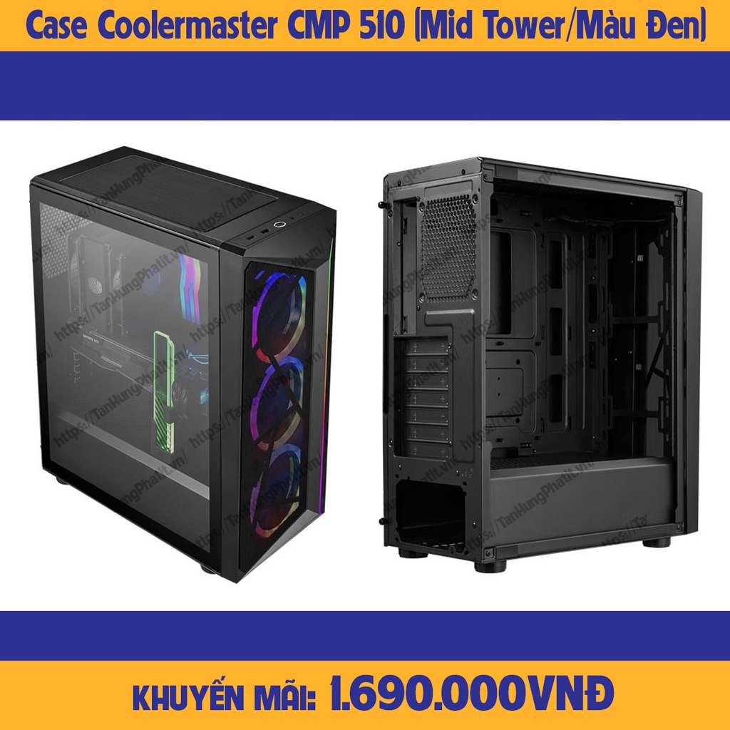 Case Coolermaster CMP 510 (Mid Tower/Màu Đen) | Shopee Việt Nam