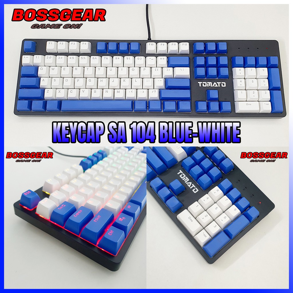 Keycap SA Blue White 108 Phím ABS Double Shot Xuyên LED ( Thick ABS, SA ...