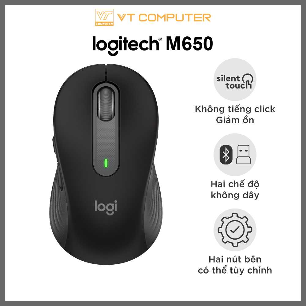 Chuột Bluetooth Logitech M650 / Wireless 2.4Ghz / Pink / White / Black ...