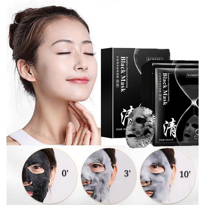 SAMANLI - Mặt nạ than sủi bọt làm sạch lỗ chân lông Bamboo Charcoal ...