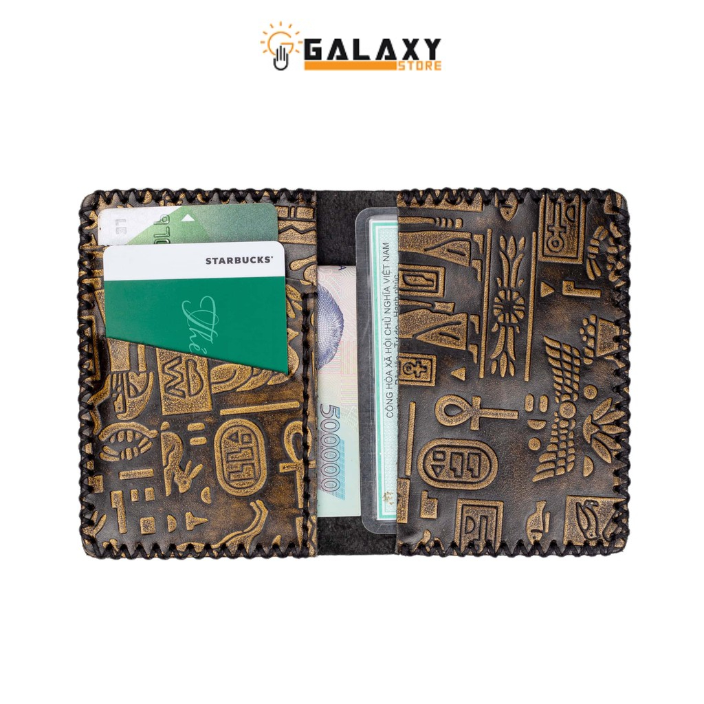 Ví Nam Nữ Da Bò Vân Ai Cập Handmade Cao Cấp Galaxy Store GVM10 | Shopee ...