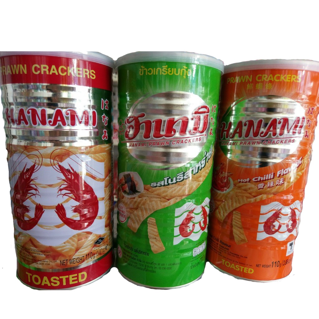 Snack Tôm Hanami Thái Lan Lon (Tôm lon 3 vị) ( 110g ) | Shopee Việt Nam