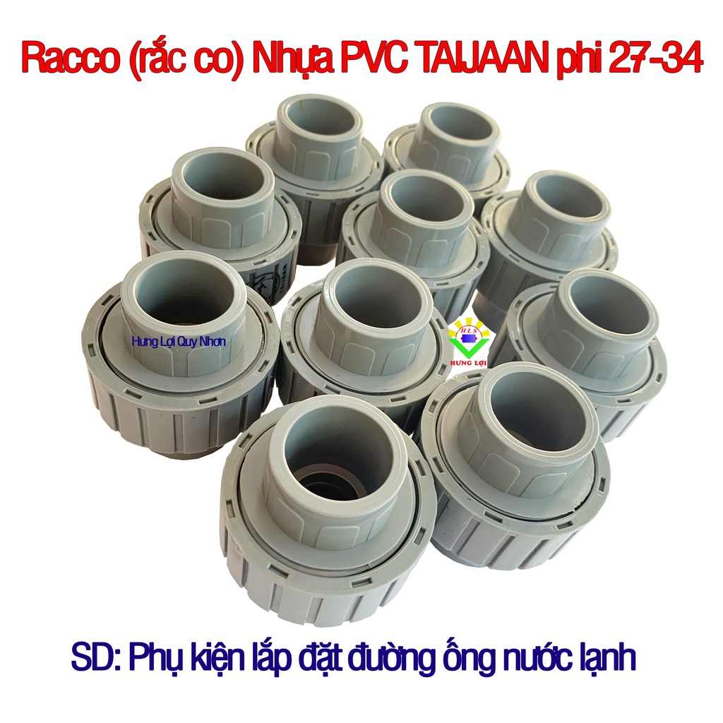 Racco (rắc Co) nhựa PVC TAIJAAN phi 21-27-34 chất lượng cao, bảo hành 1 ...