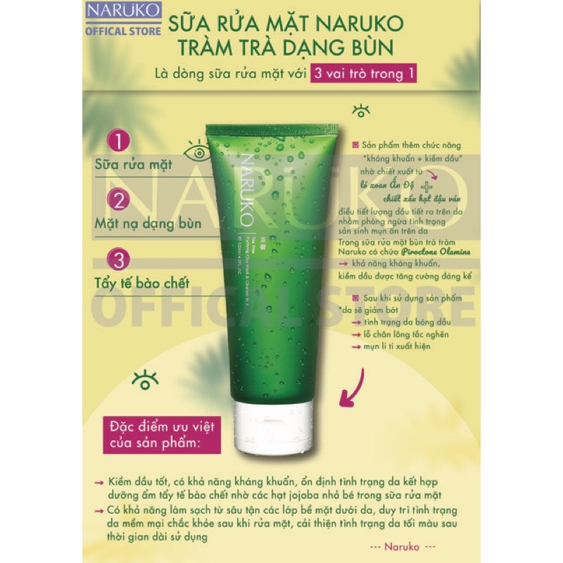 Sữa Rửa Mặt Dạng Bùn Naruko Trà Tràm Gir Munj Naruko Tea Tree Purifying ...