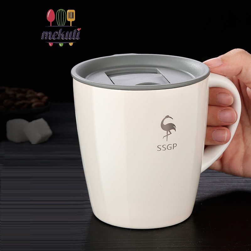 Cốc giữ nhiệt cafe inox 304 có tay cầm có nắp 330 ml coffee mug phong ...