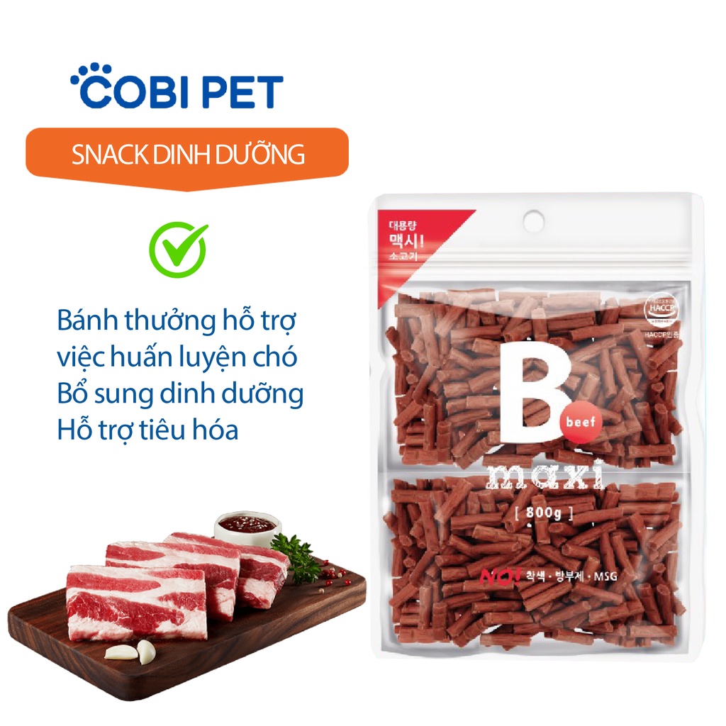 Snack Dinh Dưỡng Cho Chó MAXI BEEF 800g | Shopee Việt Nam