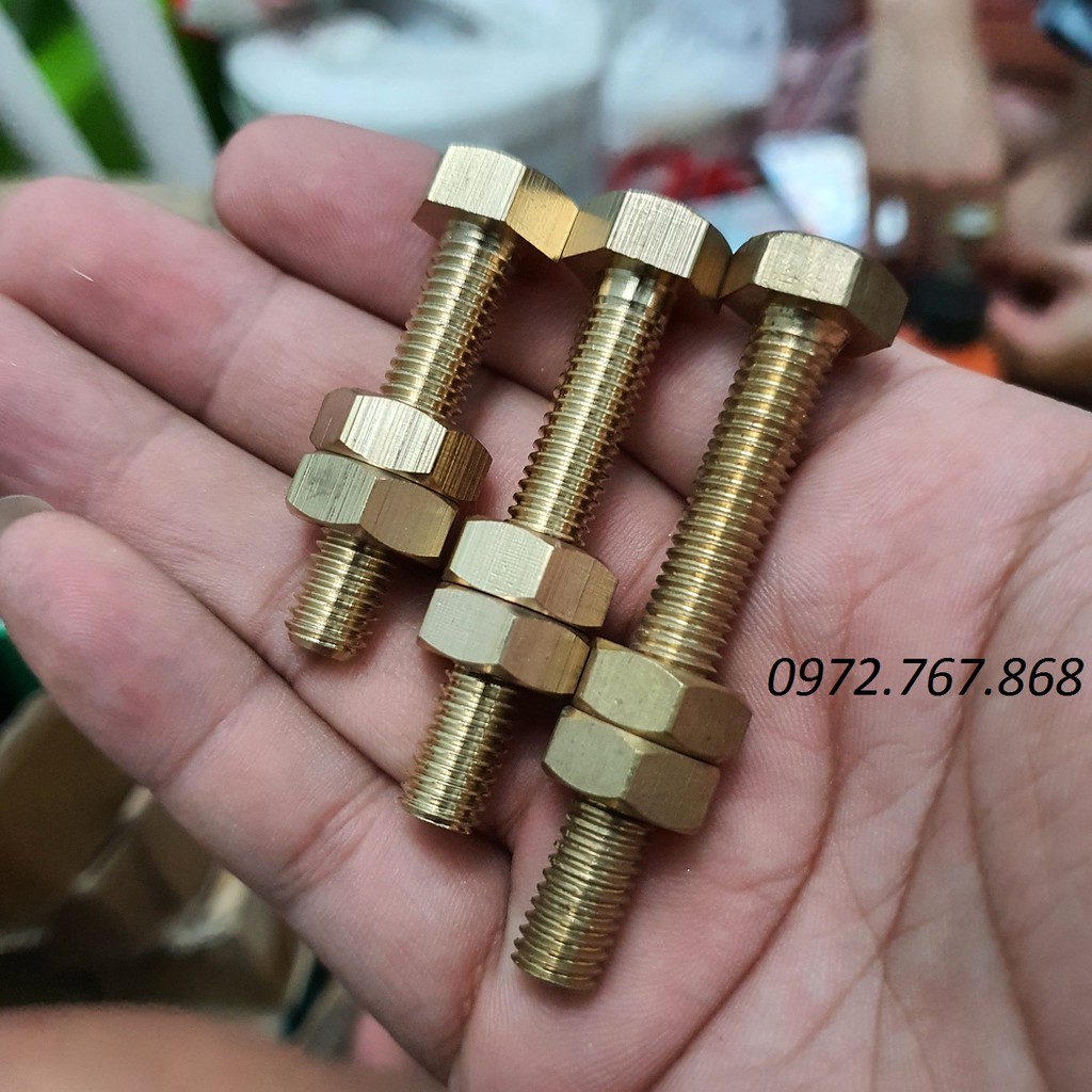 Bu lông - ecu M8 bằng đồng thau | Shopee Việt Nam