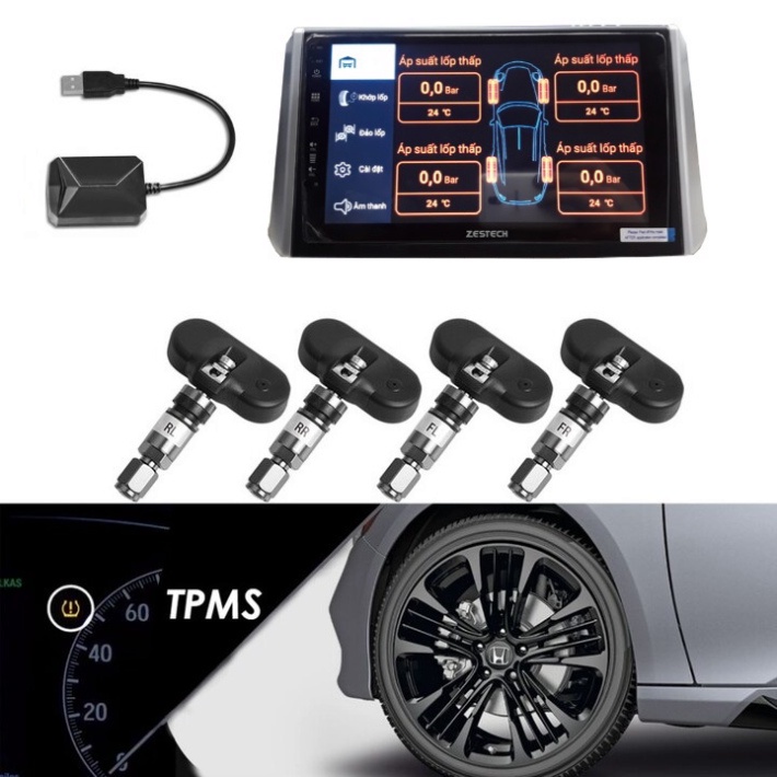 [ Bảo Hành 12 tháng] Cảm biến áp suất lốp trong TPMS dùng cho ô tô màn hình DVD Android TNS601 ...
