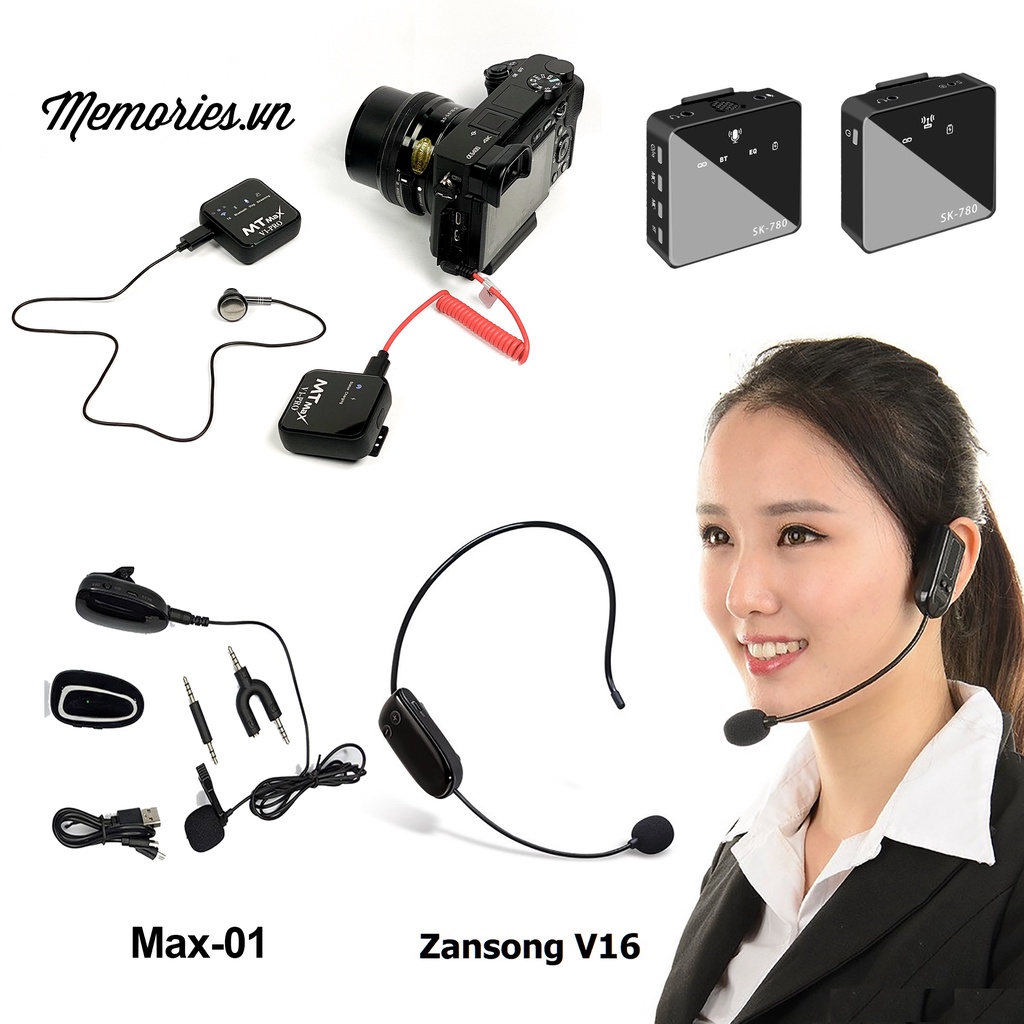 Micro thu âm cài áo Zansong V16 / MTMax V1-Pro / SK-780 / Hoco S31 không dây, sóng UHF - cho ...