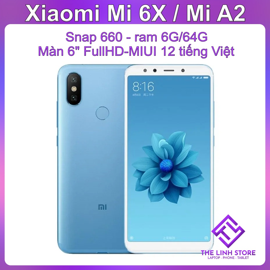 Điện thoại Xiaomi Mi 6X (Mi A2) có tiếng Việt - Snap 660 ram 6G 64G | Shopee Việt Nam