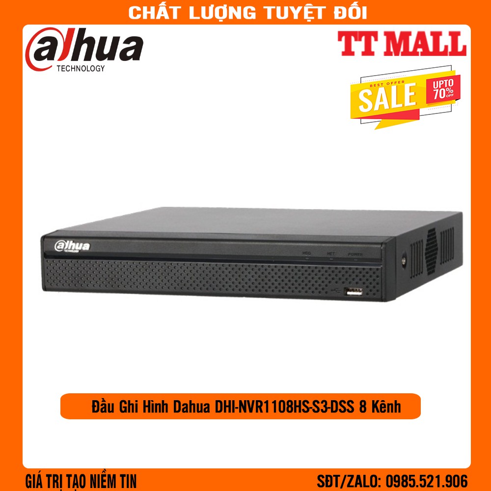 . Đầu Ghi Hình Camera Dahua DHI-NVR1108HS-S3-DSS 8 Kênh IP - Tích Hợp Tên Miền Miễn Phí Trọn Đời ...