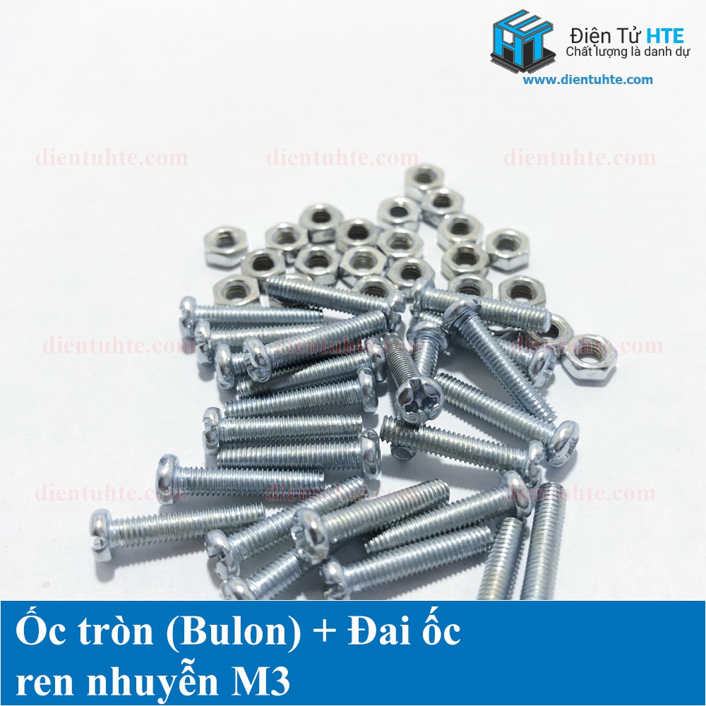 Ốc tròn (Bulon) + Đai ốc ren nhuyễn M3 [HTE-PLK-CN2] | Shopee Việt Nam