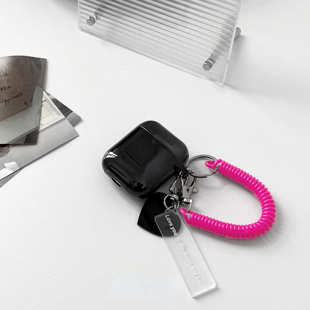 Vỏ Bảo Vệ Hộp Sạc Tai Nghe Air-Pods Generation 2 Mềm Màu Đen Có Dây Đeo ...