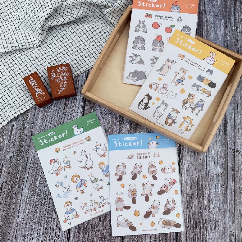 Sticker mèo thỏ (045) | Shopee Việt Nam