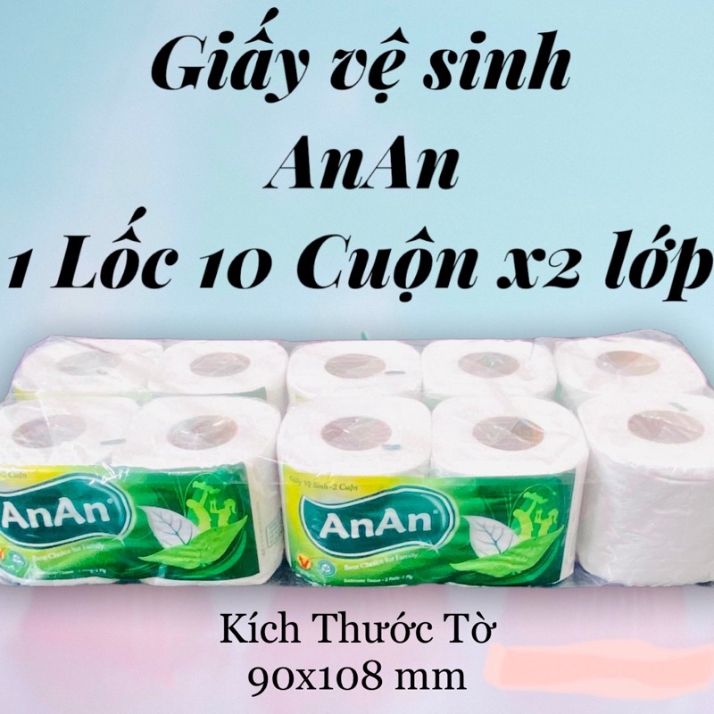 Giấy Vệ Sinh AnAn 2 Lớp Bathroom Tissue 1 Lốc 10 Cuộn | Shopee Việt Nam