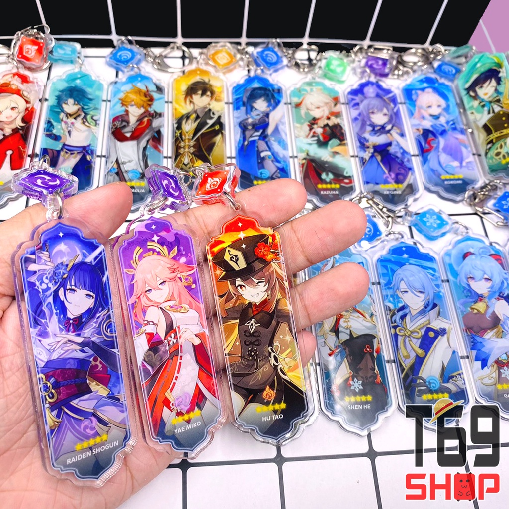[62 mẫu] Móc khóa mica game Genshin Impact - Thẻ Nhân vật và Vision ...
