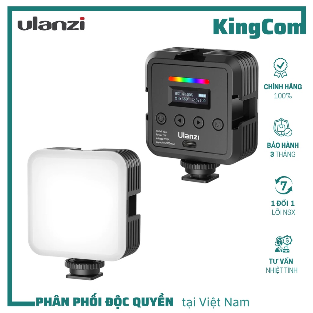 ULANZI VL61 RGB, Đèn LED đổi màu RGB, 20 hiệu ứng đặc biệt, tích hợp ...