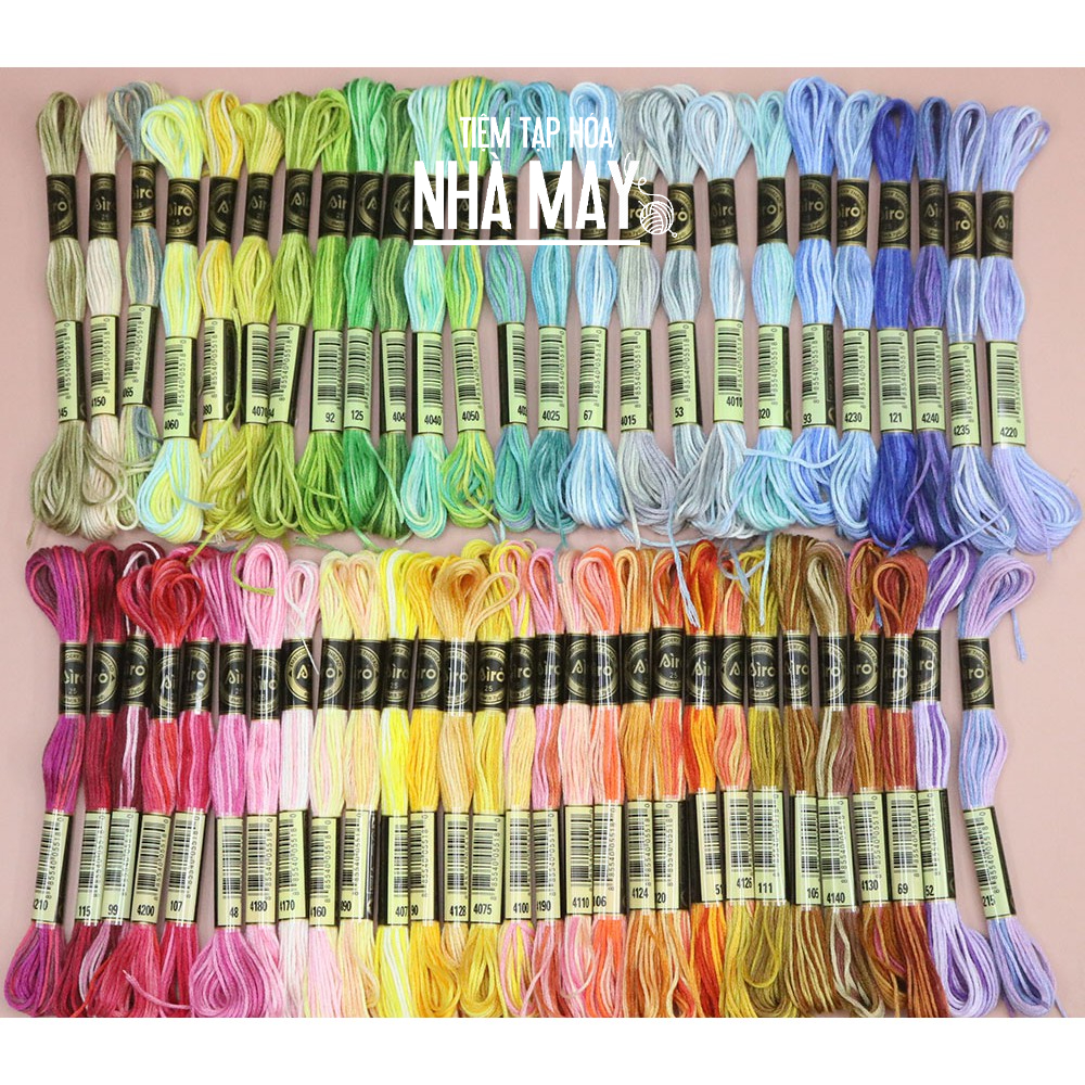 Chỉ thêu hãng Airo set 54 màu chỉ loang | Shopee Việt Nam