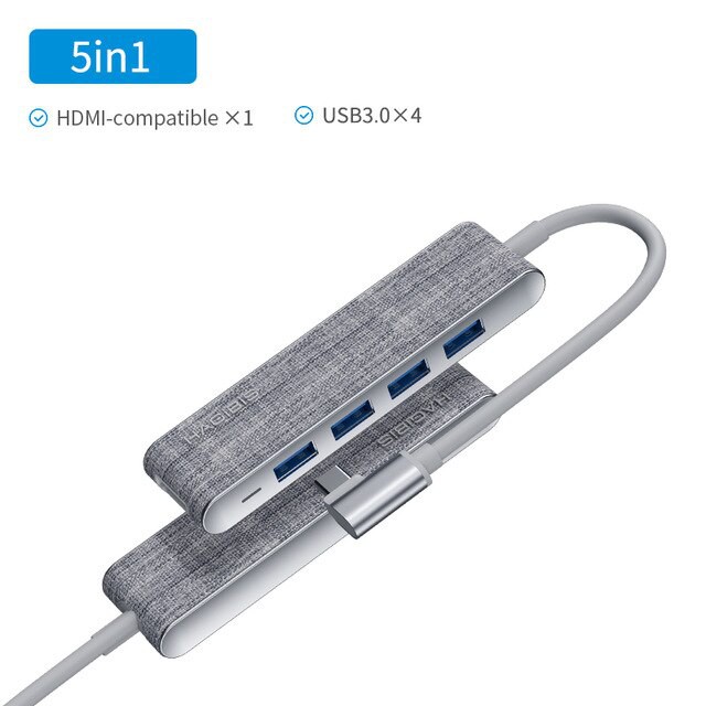 Cáp chuyển Hagibis 5 in 1 Dual USBC Hub 4K HDMI | Shopee Việt Nam