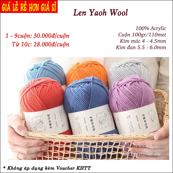 Len Yaoh Wool - Len đan móc khăn mũ Hoa Tay Handmade | Shopee Việt Nam