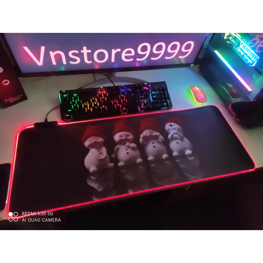 Miếng lót chuột led rgb, 50 mẫu pad chuột cỡ lớn đủ màu sắc full box 25x35 70x30 80x30 siêu bền ...