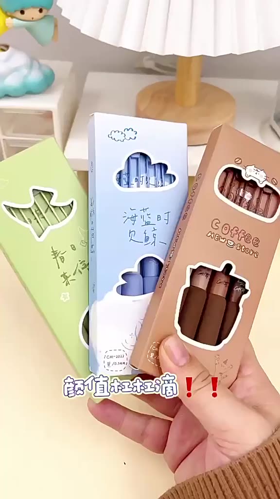 Hộp 4 Bút Bi Bấm 0.5 Lopet Cao Cấp Có Đệm Tay Mực Gel Đen Cute Set Cây ...