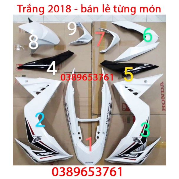 Dàn áo Winner V1 trắng đời 2018 (có bán lẻ) chính hãng Honda | Shopee ...