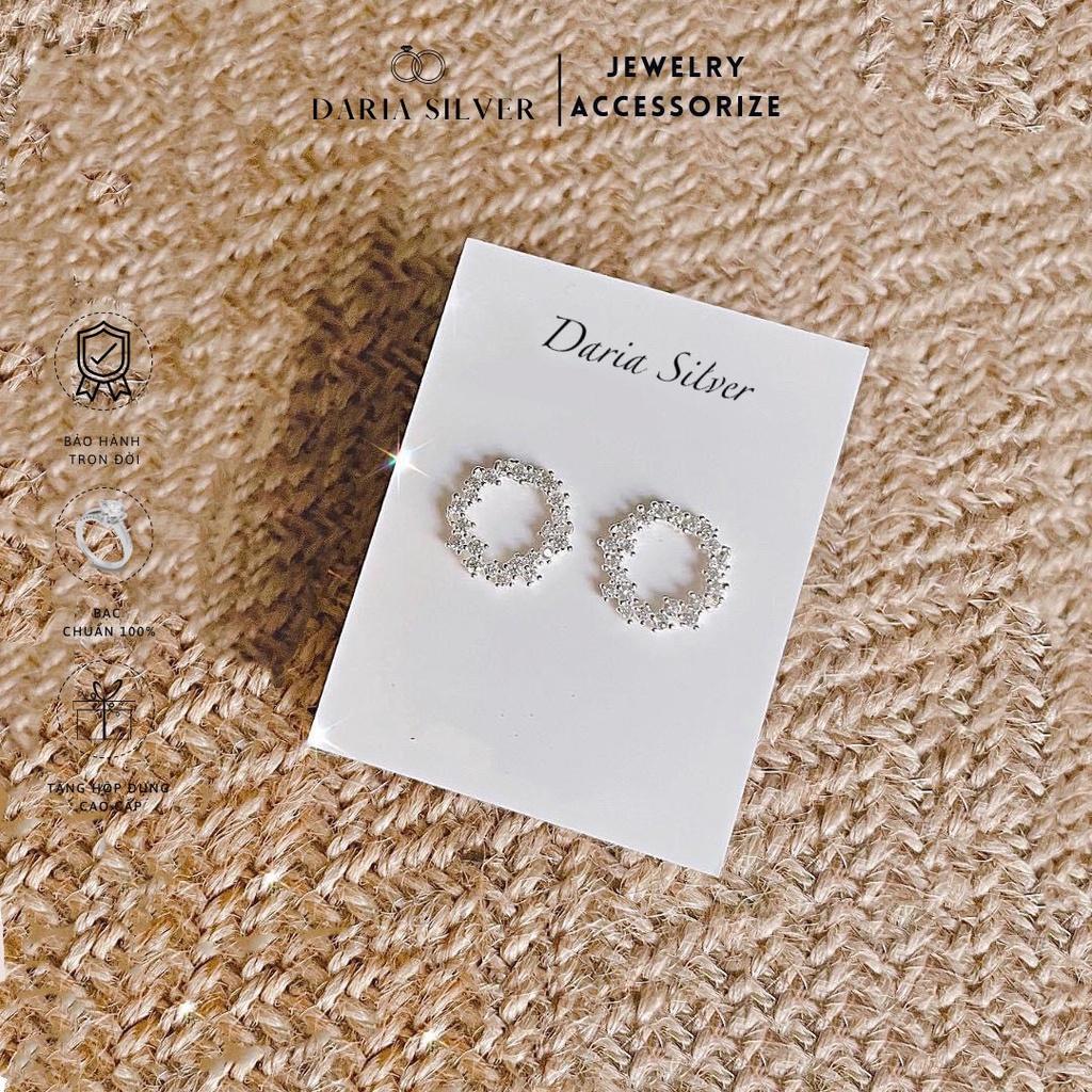 Bông tai bạc nữ Huyền thoại biển xanh, khuyên tai bạc ta Daria Silver ...