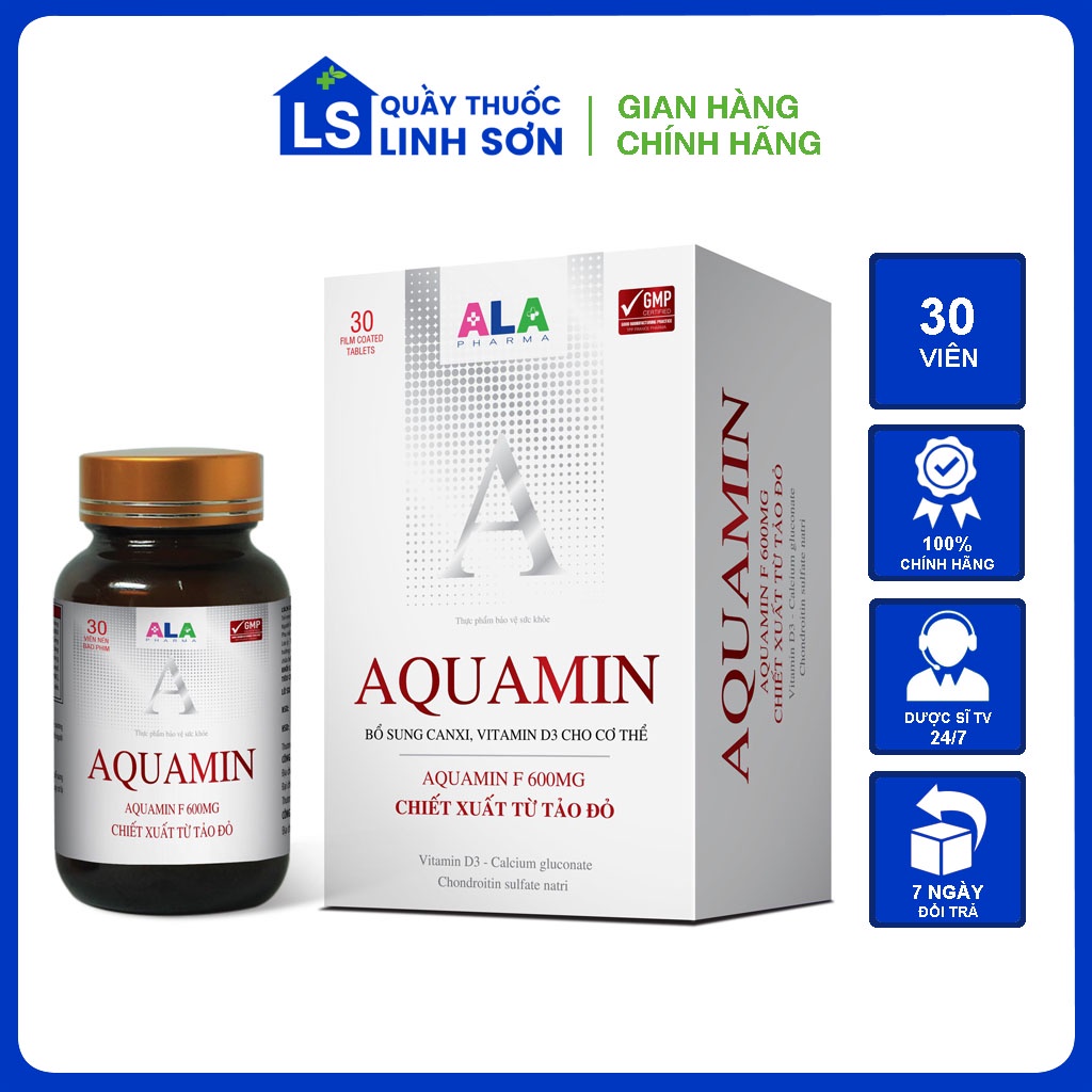 AQUAMIN ALA bổ sung canxi, vitamin D3 cho cơ thể Hộp 30 Viên | Shopee Việt Nam