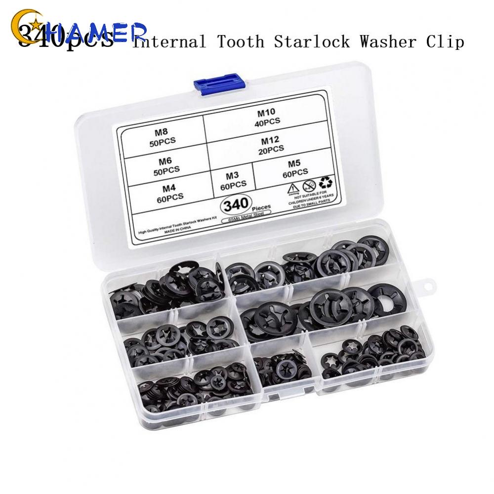 CHAMER- ~340 Pieces Starlock Washers Internal Tooth Washers Quick Lock ...