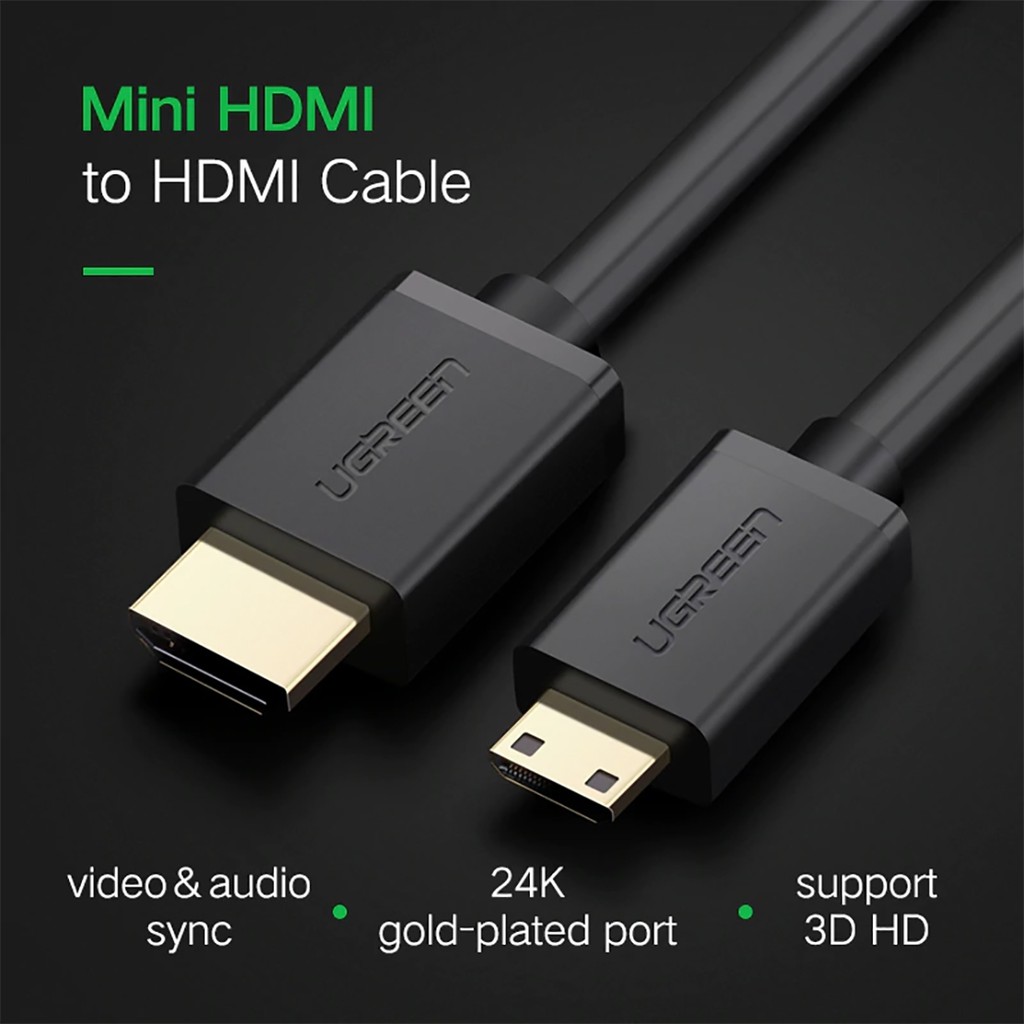 Cáp Mini HDMI Ra HDMI 2.0 Cao Cấp UGREEN HD108 Chính Hãng Hỗ Trợ 4k ...