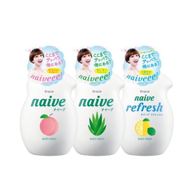 Sữa tắm Naive Kracie 500ml mùi đào mùi chanh và nha đam Nhật Bản | Shopee Việt Nam