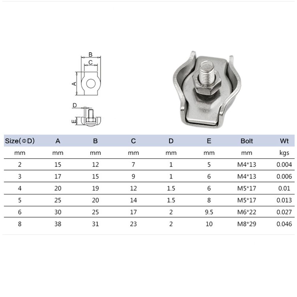 5 Kẹp cố định dây cáp M2-M8 bằng thép không gỉ 304 bền bỉ | Shopee Việt Nam