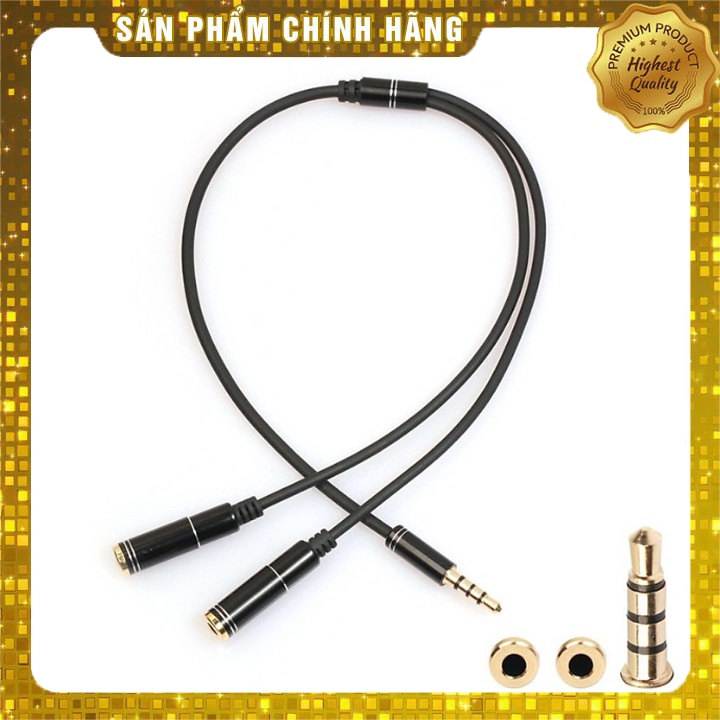 Dây Chia Jack Loa Chuẩn 3.5 Từ 1 Ra 2 Đầu Mạ Vàng Cho 2 Loa Hoặc 2 Tai ...