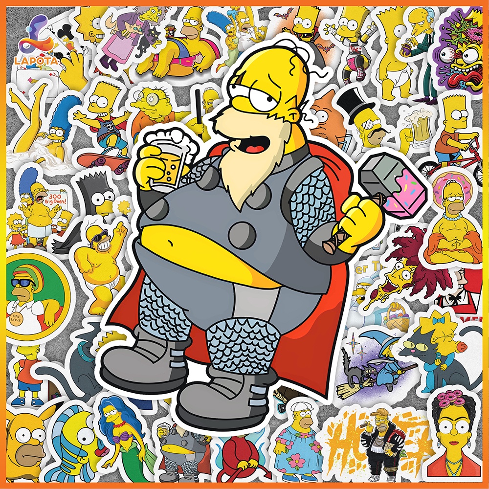 Set 50 cái Sticker Simpson chống nước, hình dán the Simpsons cute dán ...