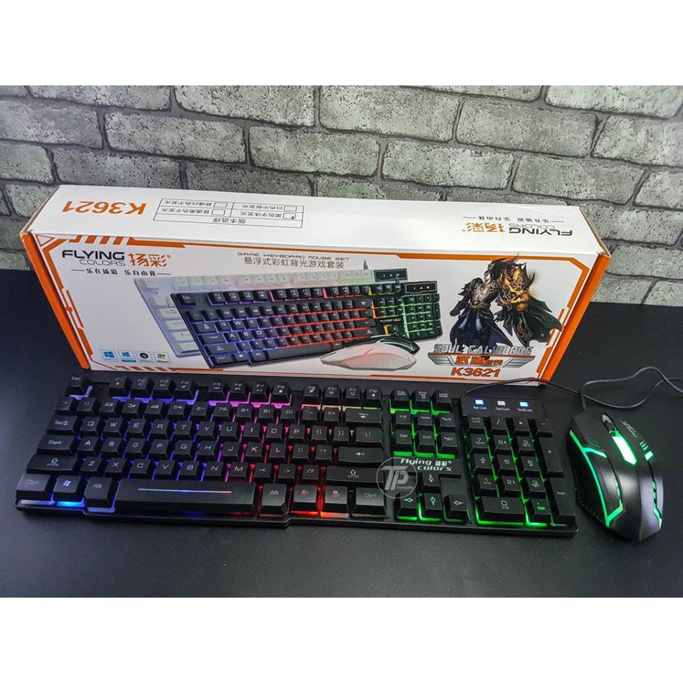 Bộ chuột LED và bàn phím giả cơ Flying Colors K3621 | Shopee Việt Nam