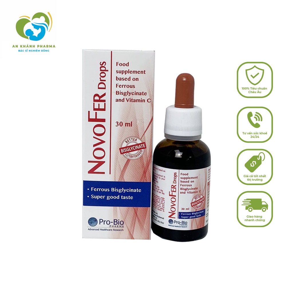 NOVOFER DROPS-Thực phẩm bổ sung Sắt và Vitamin tổng hợp, hỗ trợ tạo ...